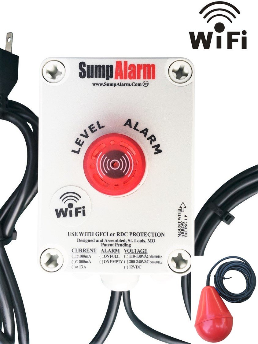 Sump Alarm Wifi Water Sensor, Wireless Sump Pump Alarm with Sludgeboss